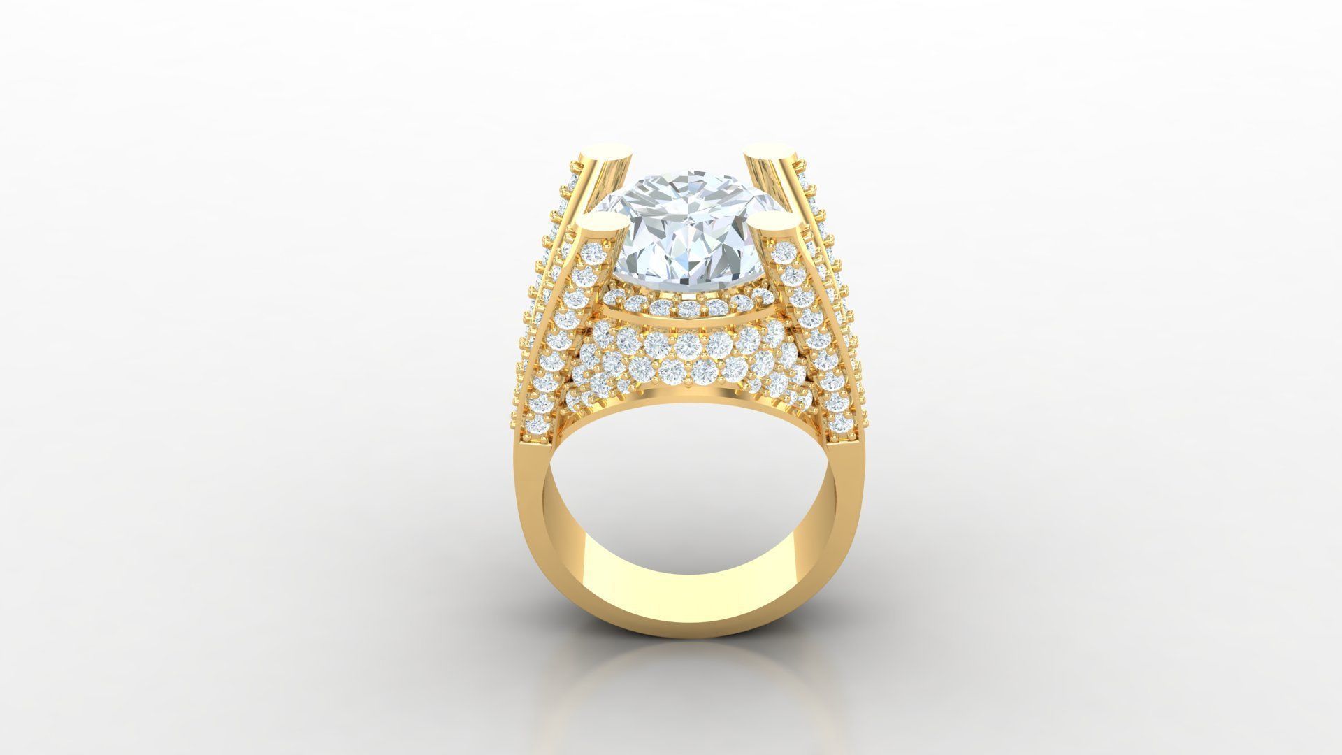 Diamond Man Ring Cad MR 1 3D model 3D printable | CGTrader