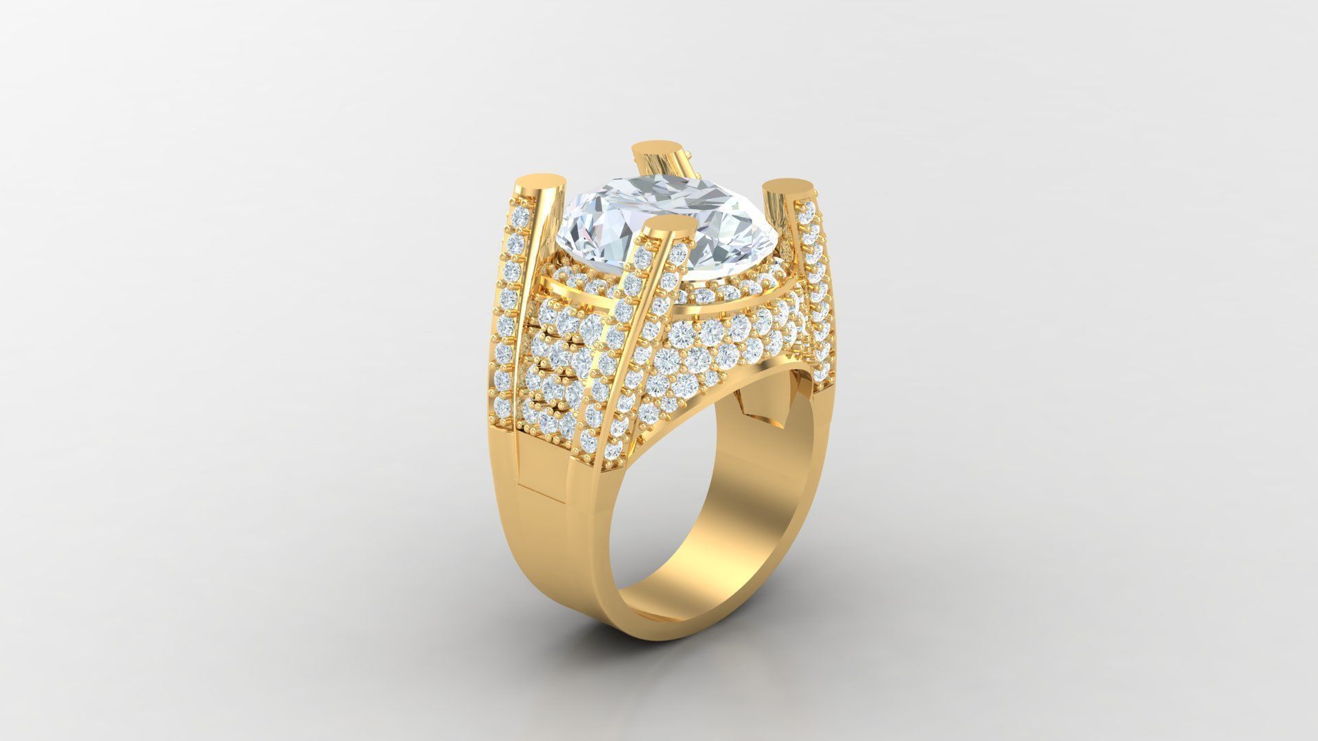 Diamond Man Ring Cad MR 1 3D model 3D printable | CGTrader