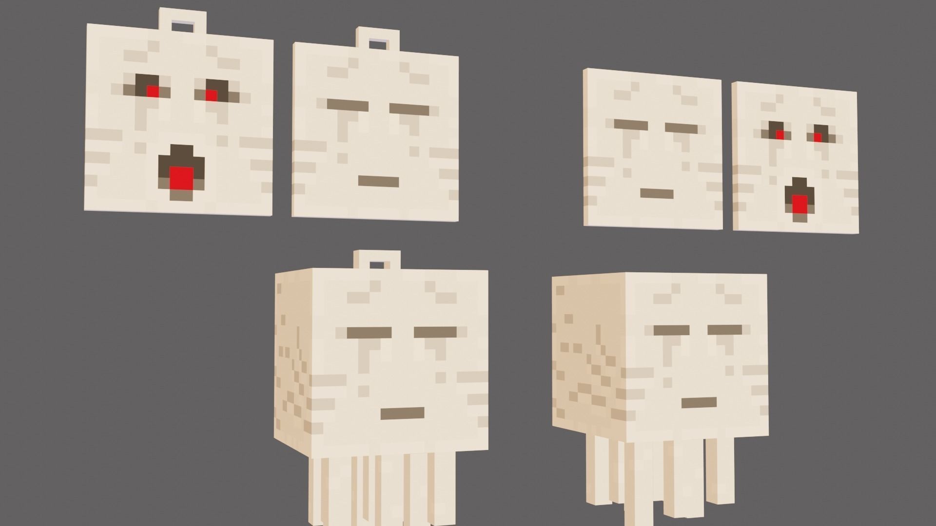 3D model Minecraft Ghast 3D Model Ready for Games Renders 3D-Prints VR ...