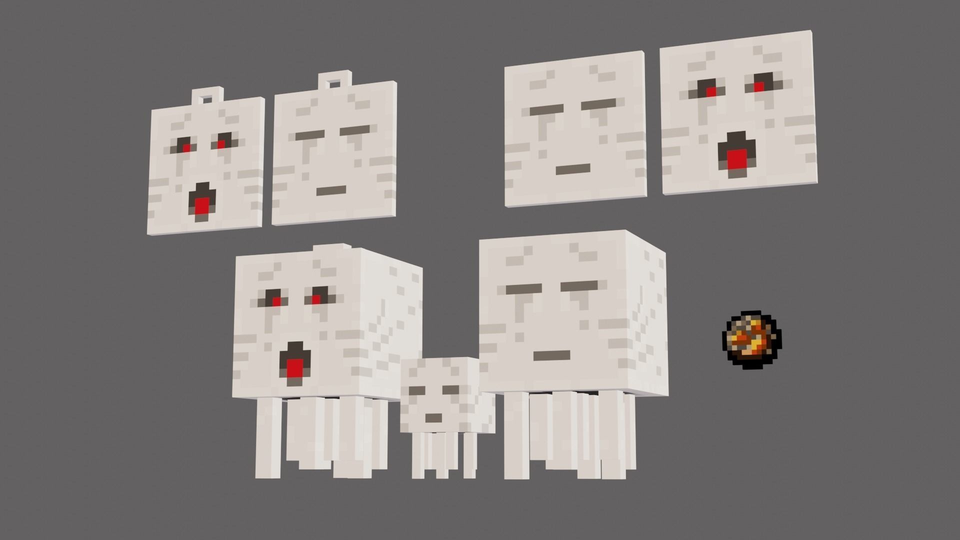 3D model Minecraft Ghast 3D Model Ready for Games Renders 3D-Prints VR ...