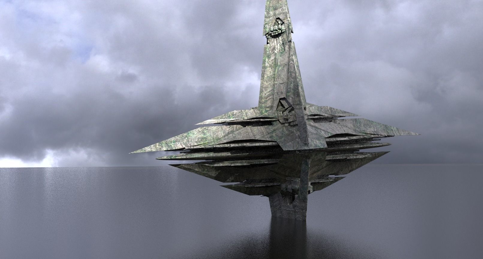 Moss Ruins Alien Temple Ruins Tower 3 3D model | CGTrader