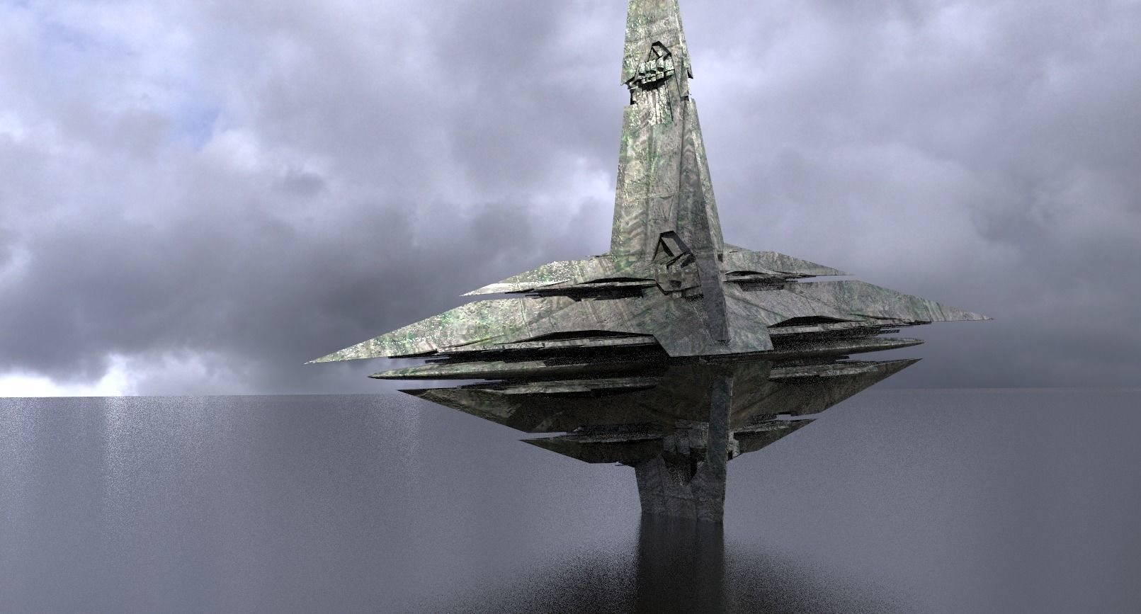 Moss Ruins Alien Temple Ruins Tower 3 3D model | CGTrader