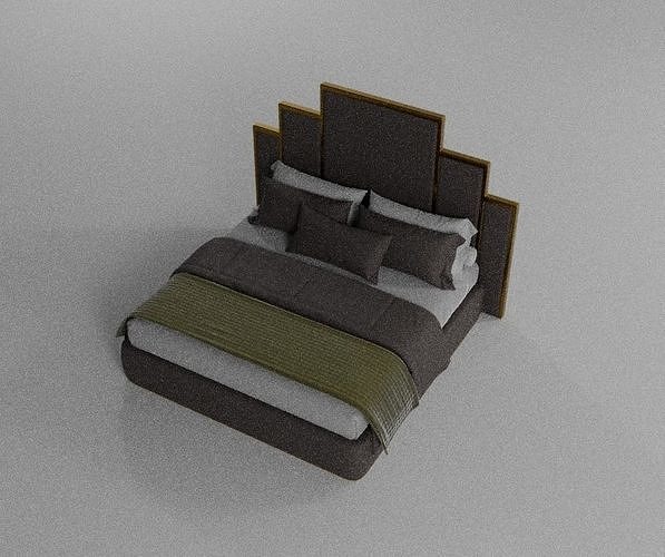Bed interior 3D model Hugo Velvet Bed 3D model | CGTrader