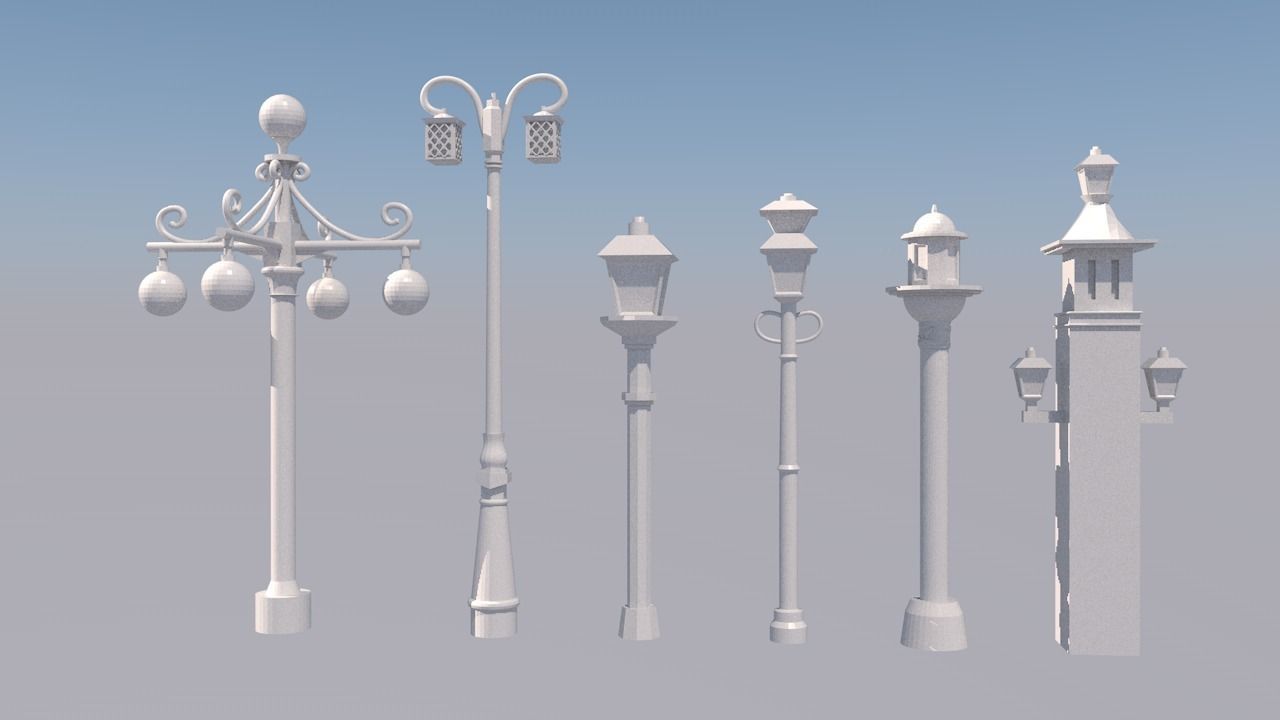 Historic light pole 3D model 3D printable | CGTrader