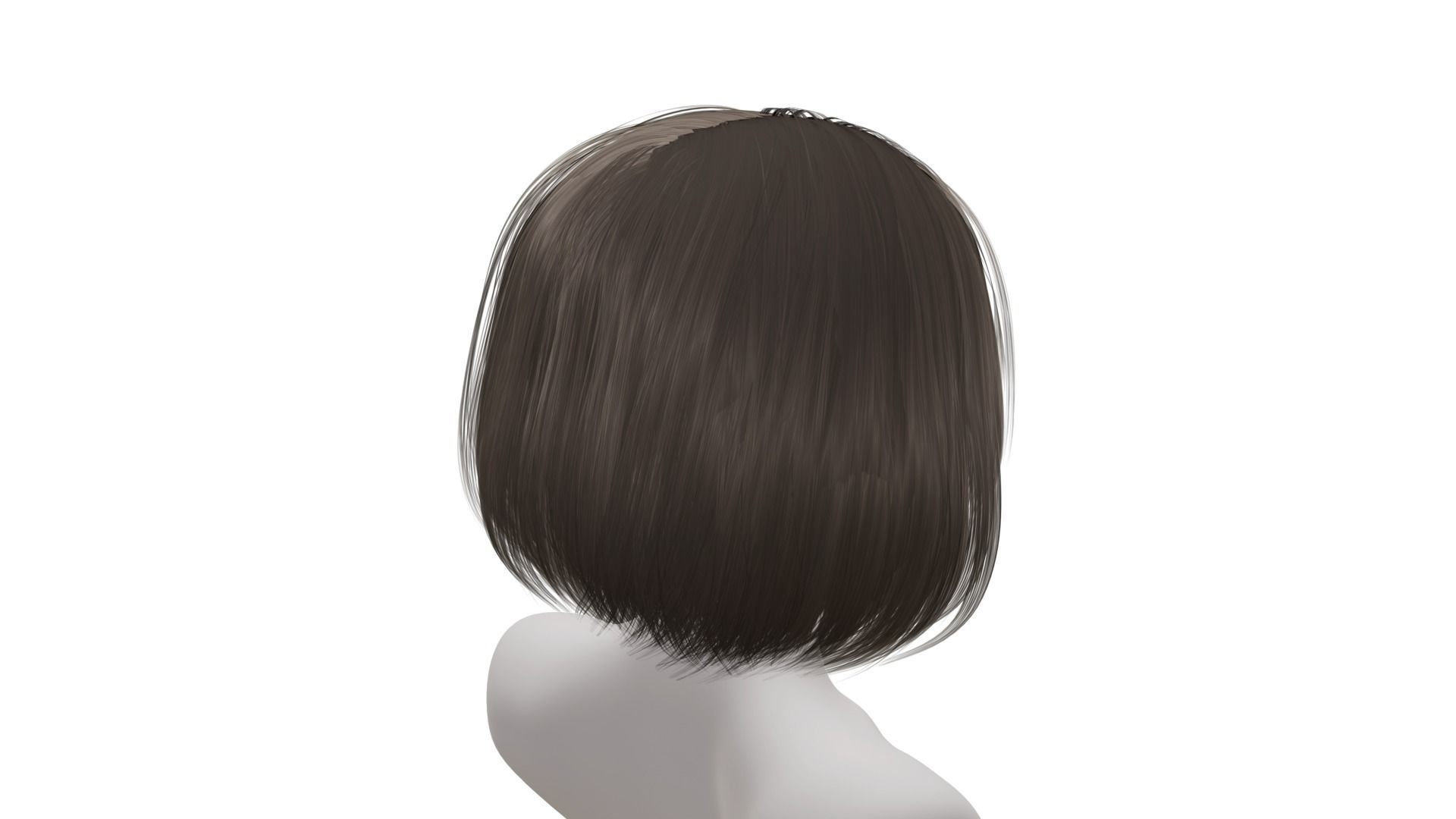 3D model Realistic Woman Bob hairstyle Hair cards VR / AR / low-poly ...