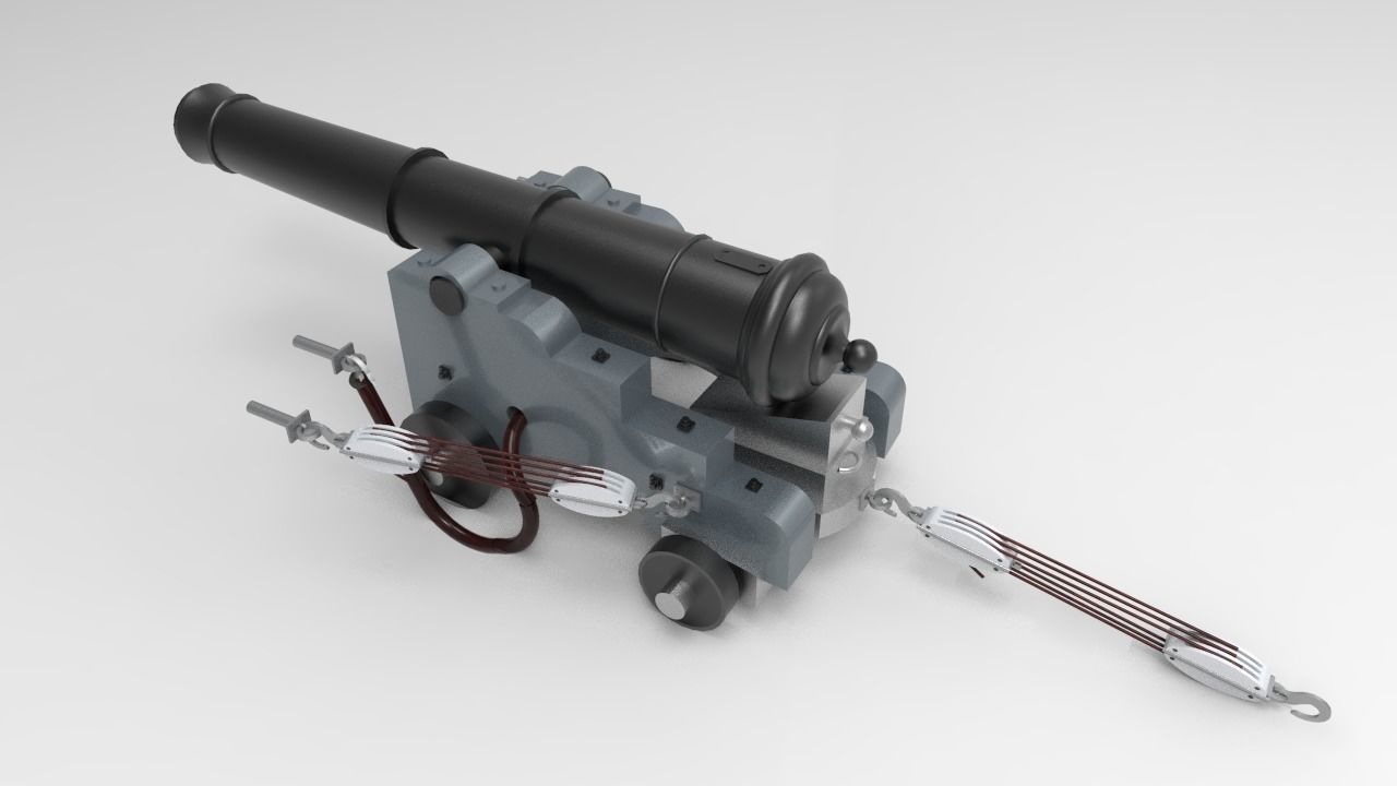 Naval canon classic 3D model | CGTrader