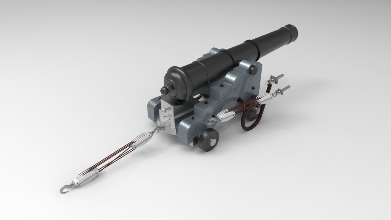 Naval canon classic 3D model | CGTrader