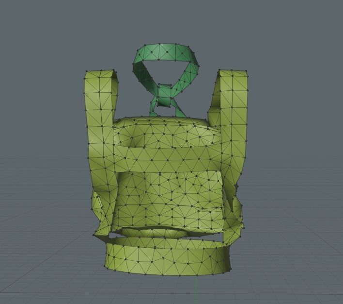 chest bag belt wear with ribbon neckless 3D model | CGTrader