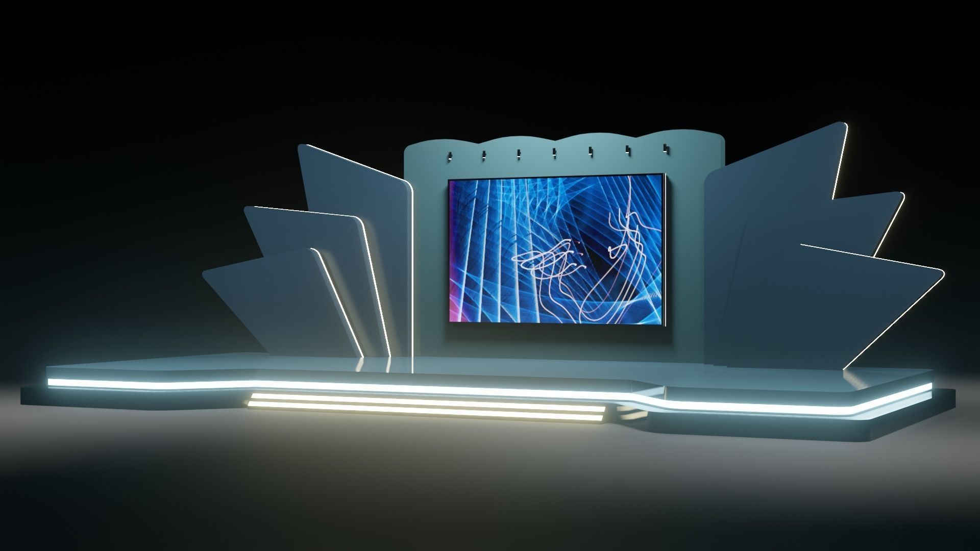 Entertainment Concert or Corporate Event Stage with Lights 3D model ...