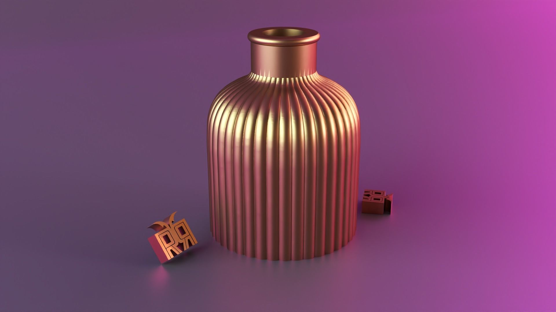 Grooved vase 3D model 3D printable | CGTrader