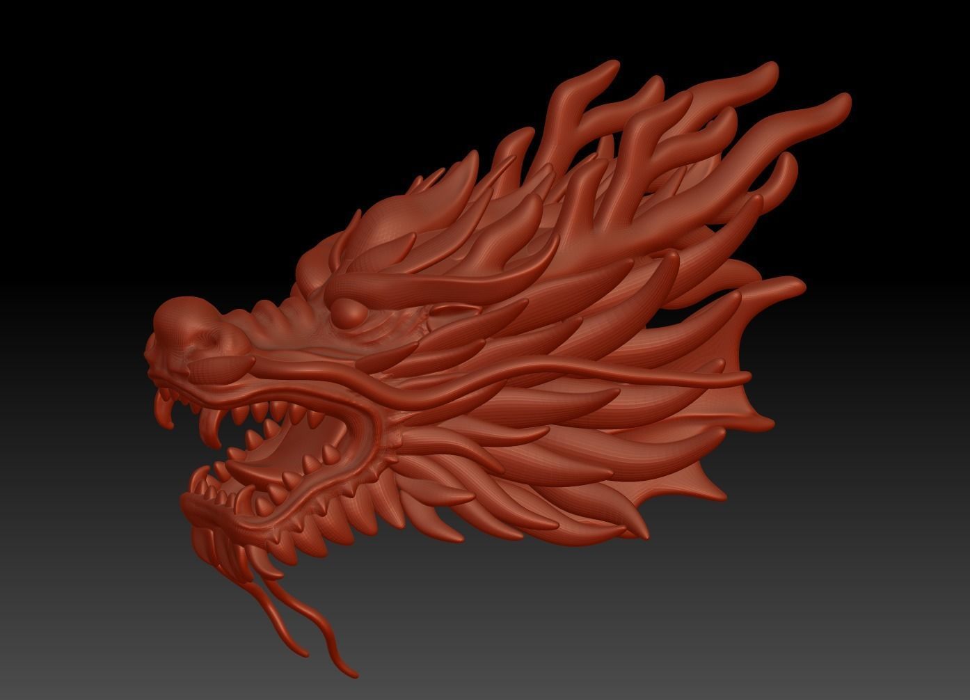 3D printing Dragon Head model STL Golden Dragon decoration 3D model 3D ...