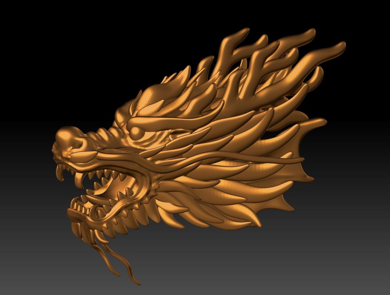 3D printing Dragon Head model STL Golden Dragon decoration 3D model 3D ...