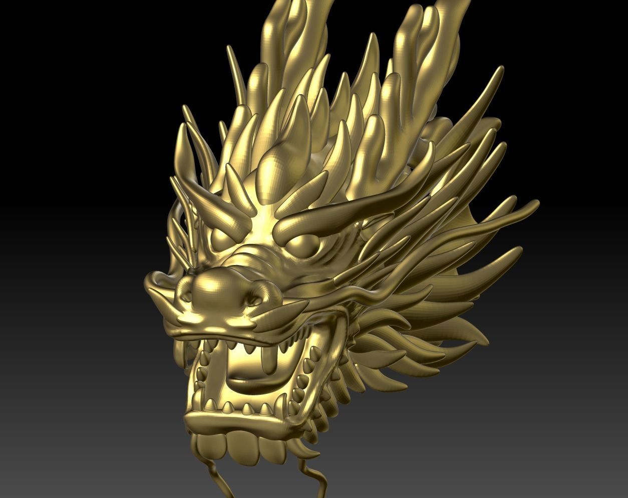 3D printing Dragon Head model STL Golden Dragon decoration 3D model 3D ...