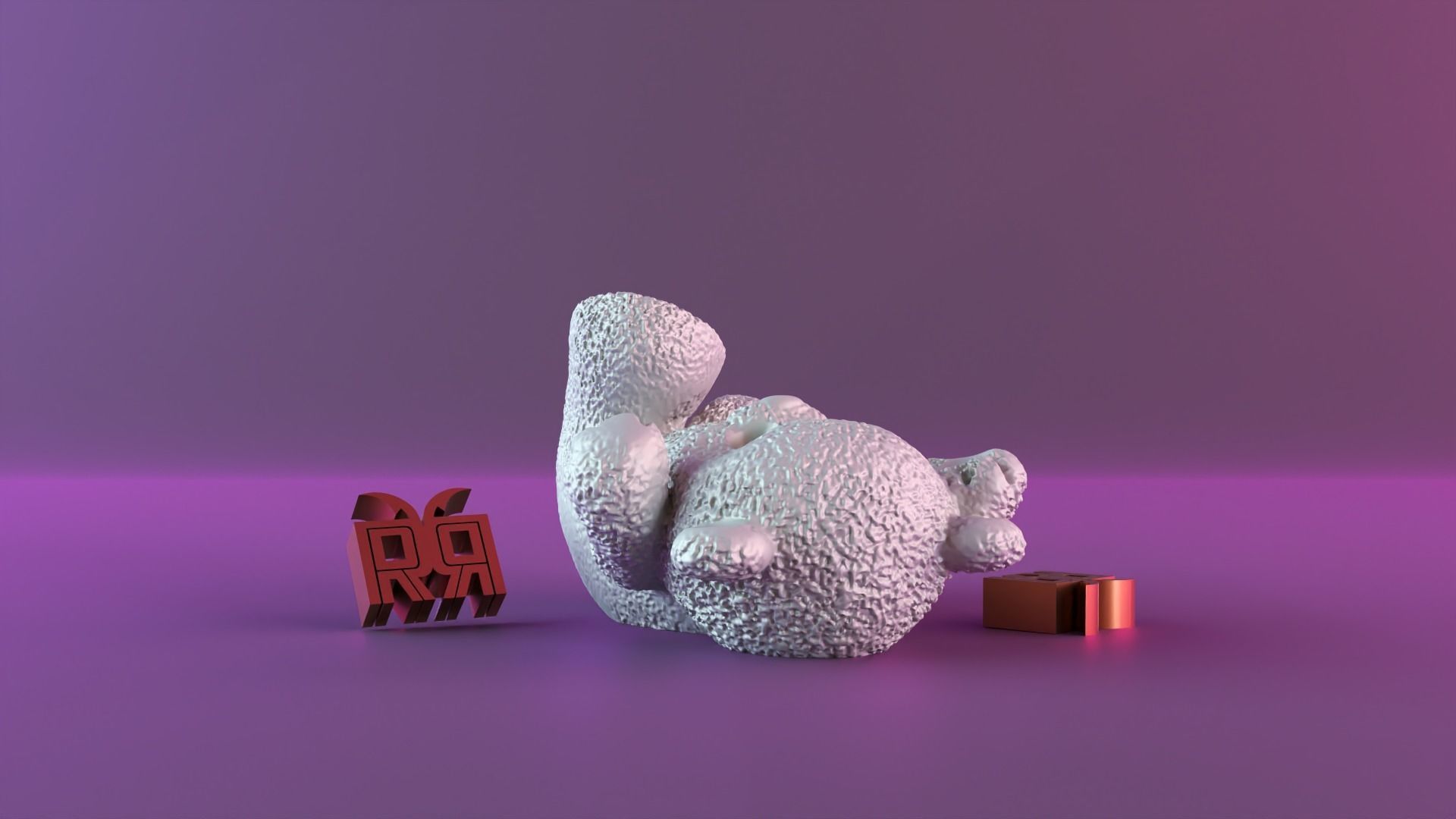 Cute teddy bear 3D model 3D printable | CGTrader