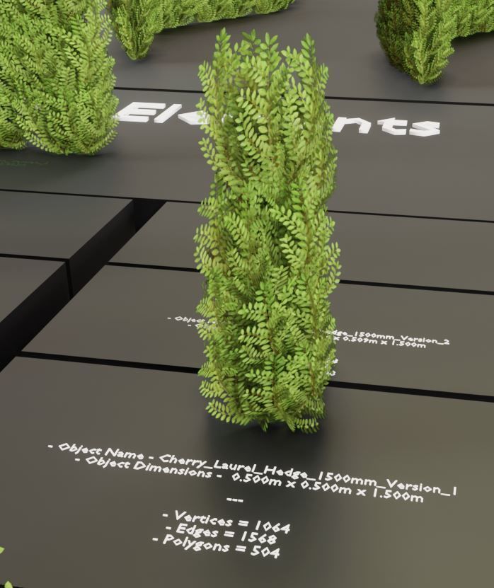 3D model Cherry Laurel Hedge Package VR / AR / low-poly | CGTrader