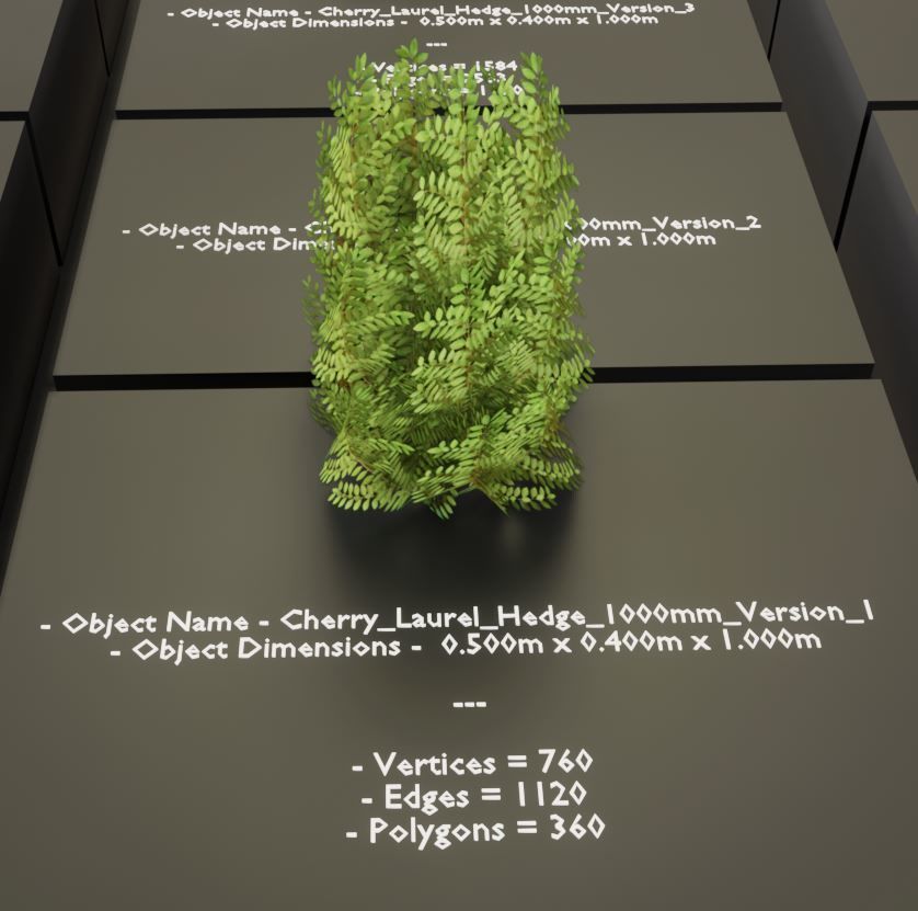 3D model Cherry Laurel Hedge Package VR / AR / low-poly | CGTrader
