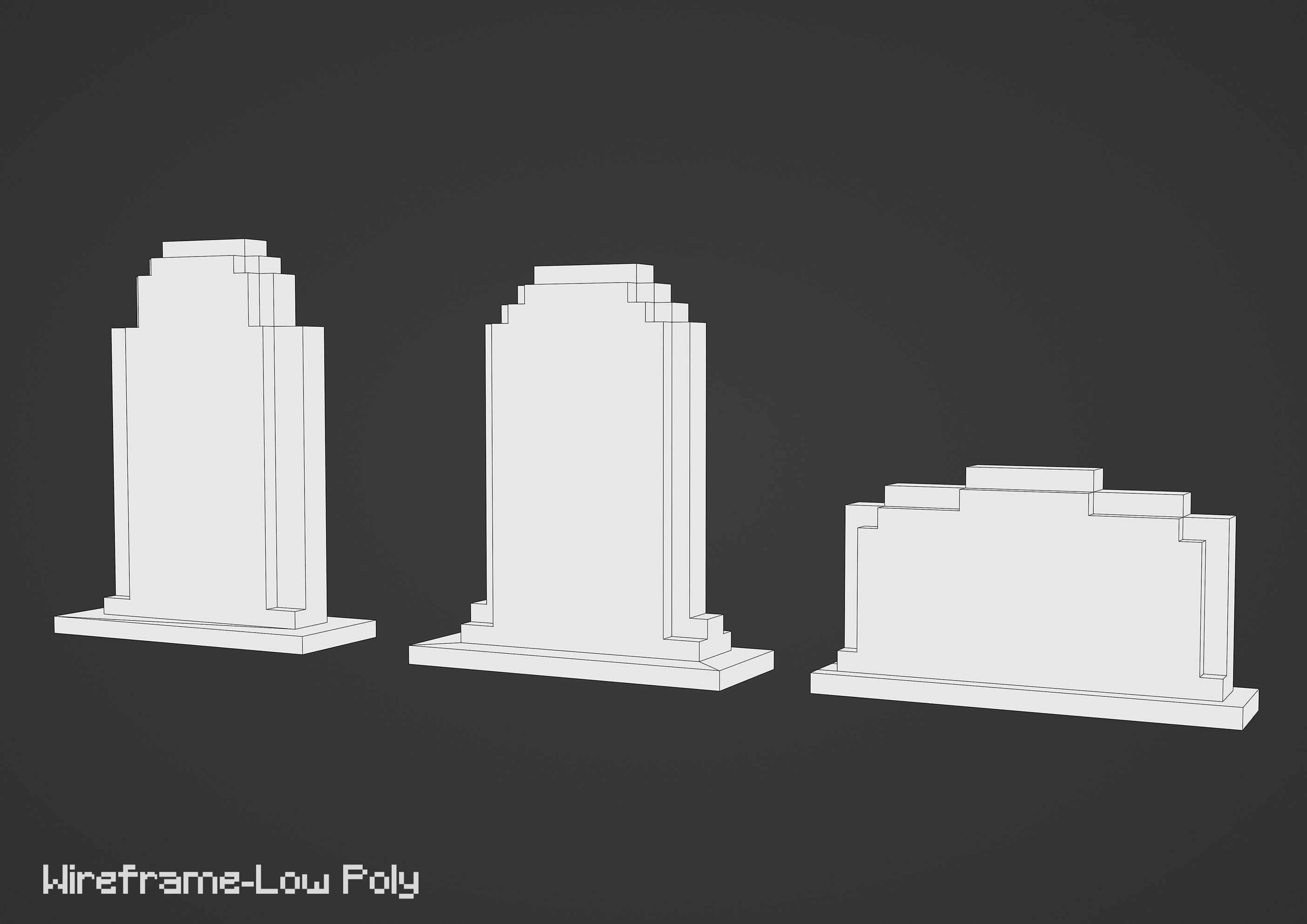 3D model Voxel Tombstone Set 2 VR / AR / low-poly | CGTrader