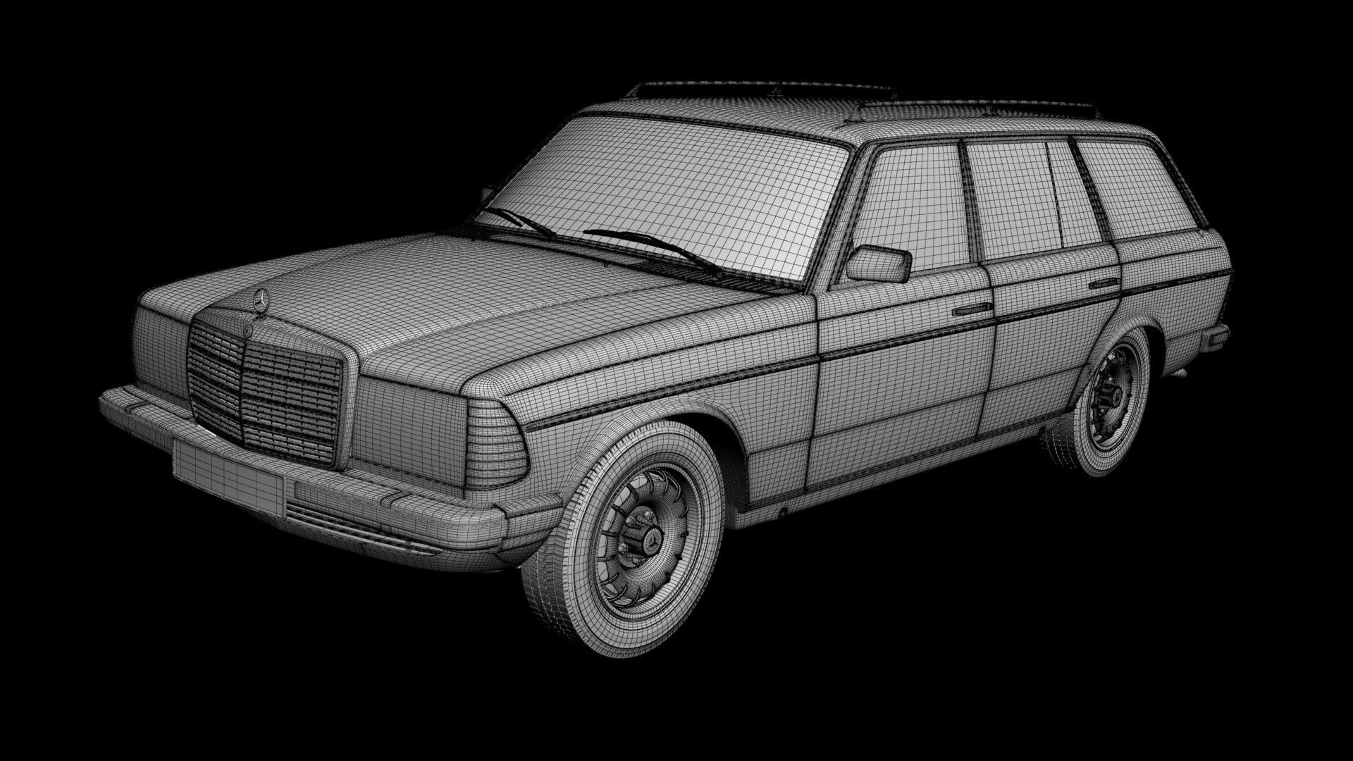 Mercedes-Benz W123 Estate 3D model | CGTrader