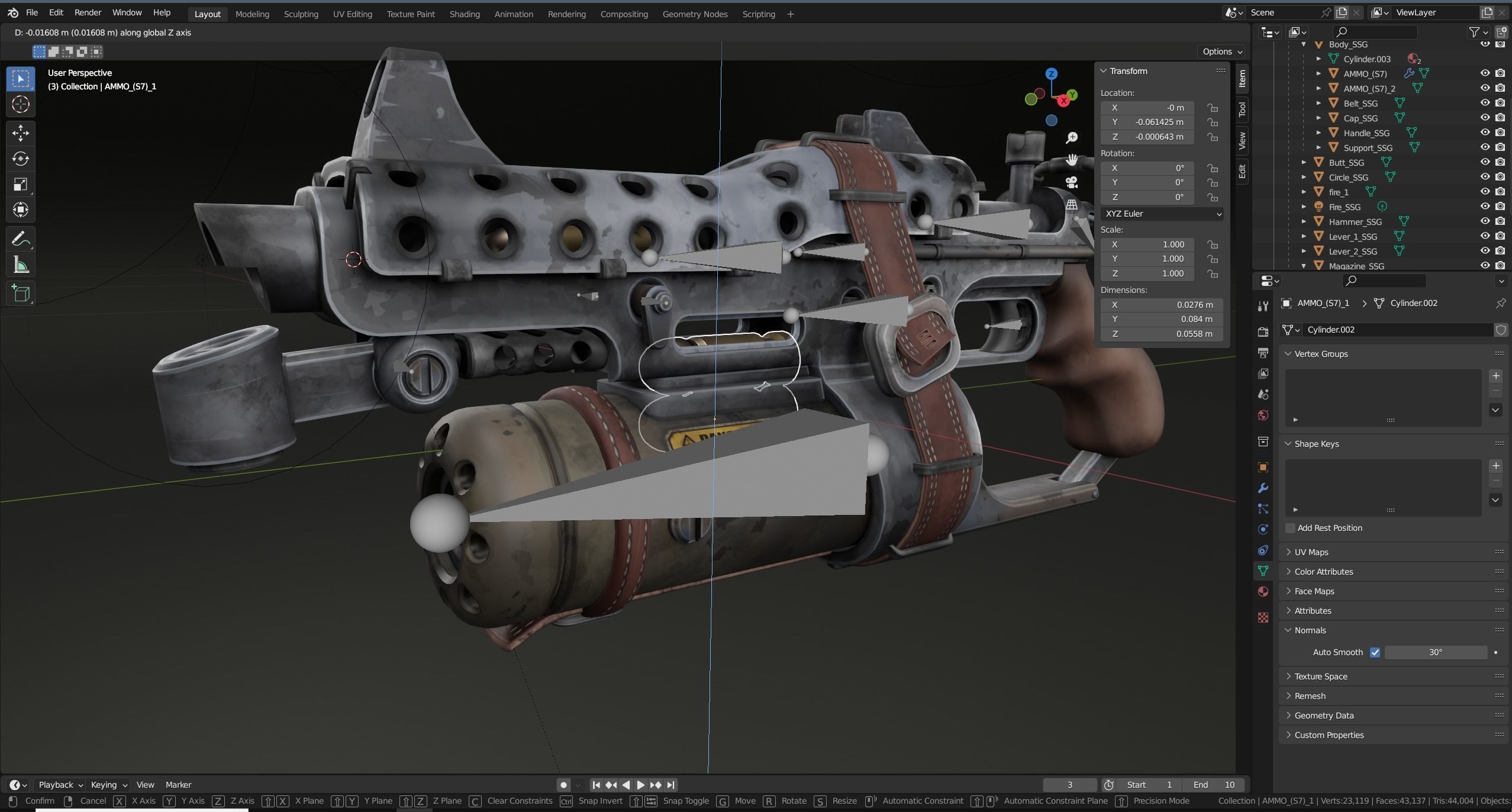 3D model Stylized submachine gun VR / AR / low-poly | CGTrader