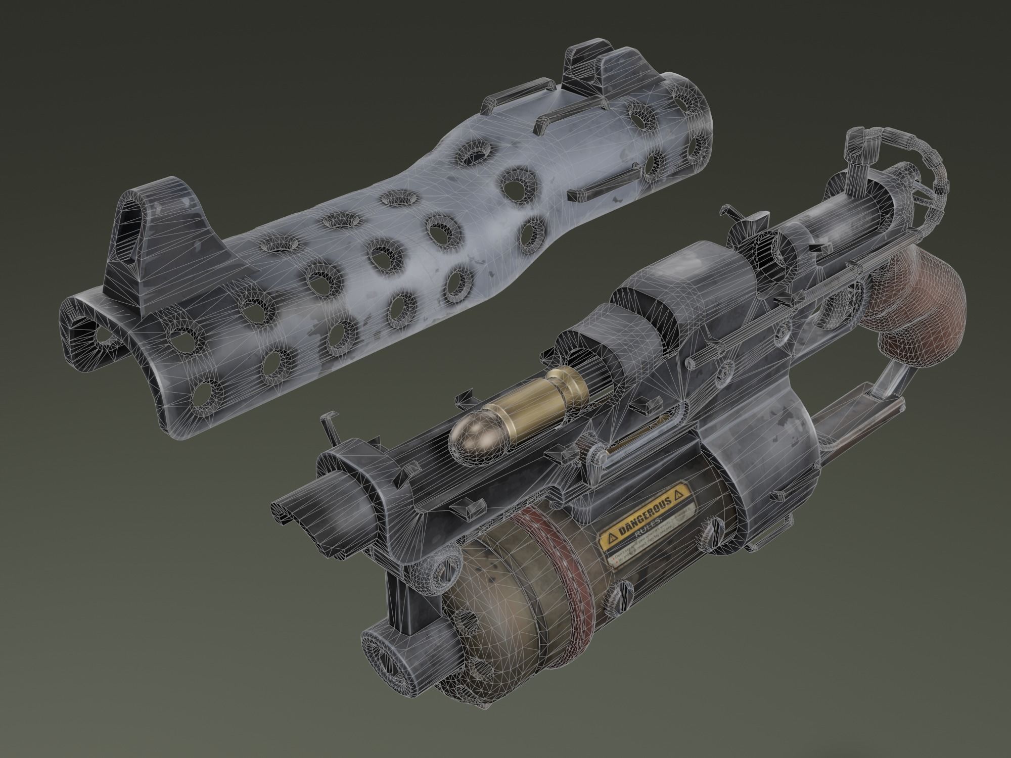 3D model Stylized submachine gun VR / AR / low-poly | CGTrader