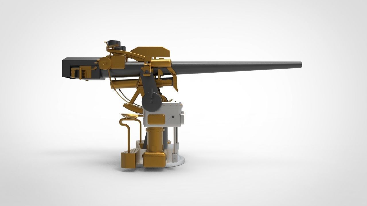Machine Naval gun 50 mm 3D model | CGTrader