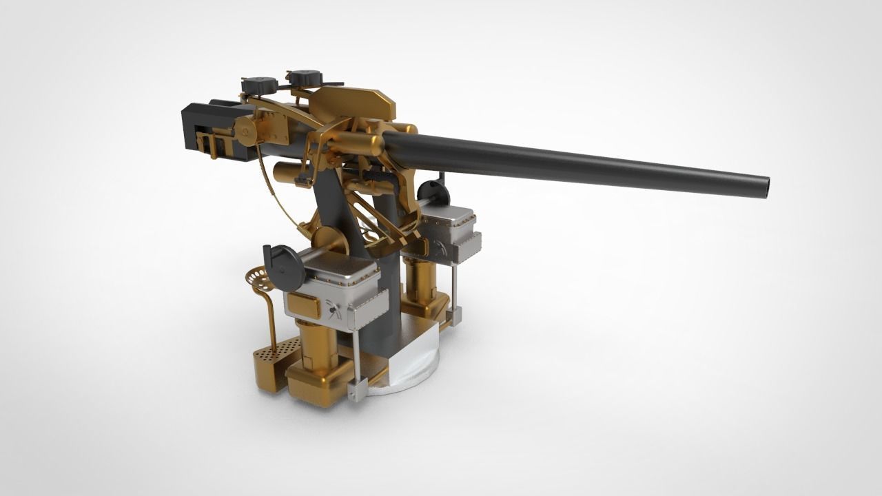 Machine Naval gun 50 mm 3D model | CGTrader