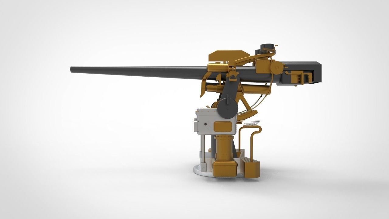 Machine Naval gun 50 mm 3D model | CGTrader