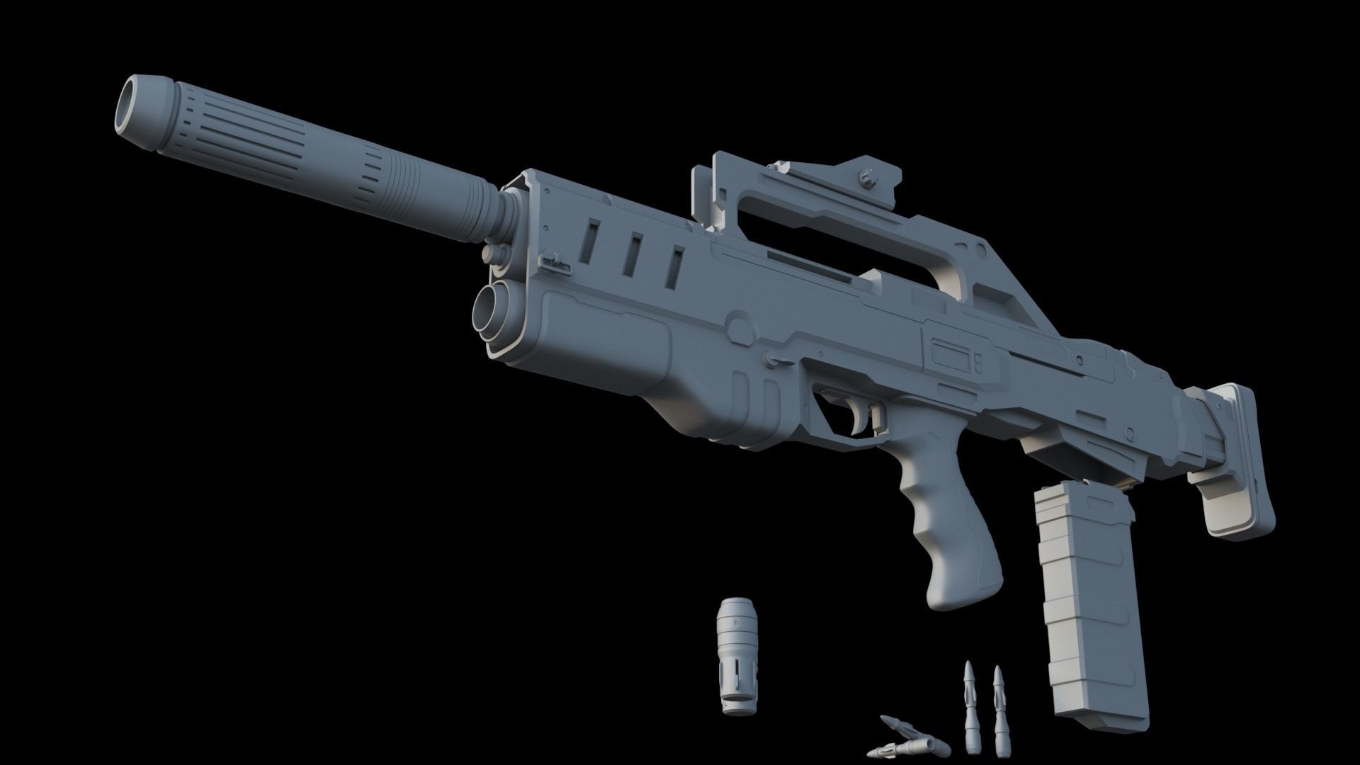 Assault Rifle Bullpup 3D model | CGTrader