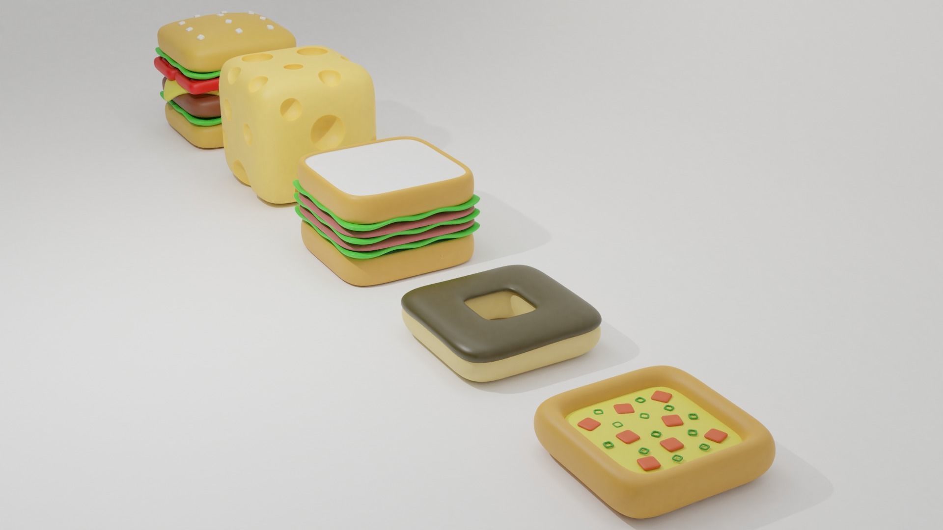 Cube Food Pack 1 3D Model 3D model | CGTrader