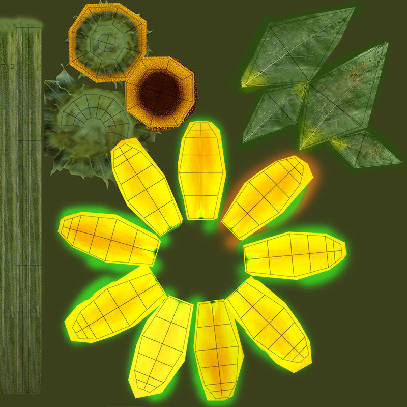 3D model Low Poly Animated Sun Flower VR / AR / low-poly | CGTrader