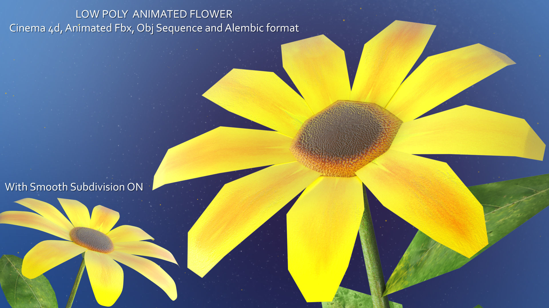 3D model Low Poly Animated Sun Flower VR / AR / low-poly | CGTrader