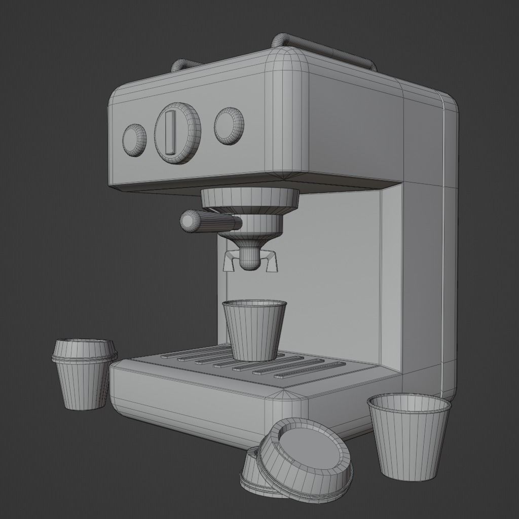 3D model Stylized Coffee Machine VR / AR / low-poly | CGTrader