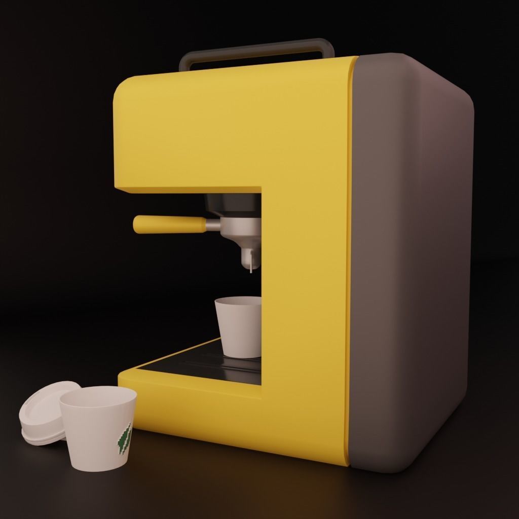 3D model Stylized Coffee Machine VR / AR / low-poly | CGTrader