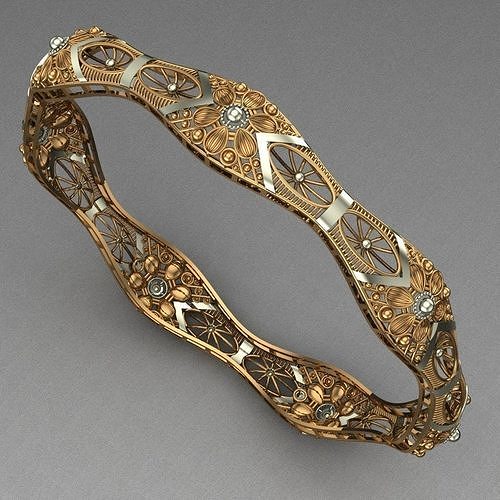 Traditional Indian Bangle Design 3D print Mode 3D model 3D printable ...