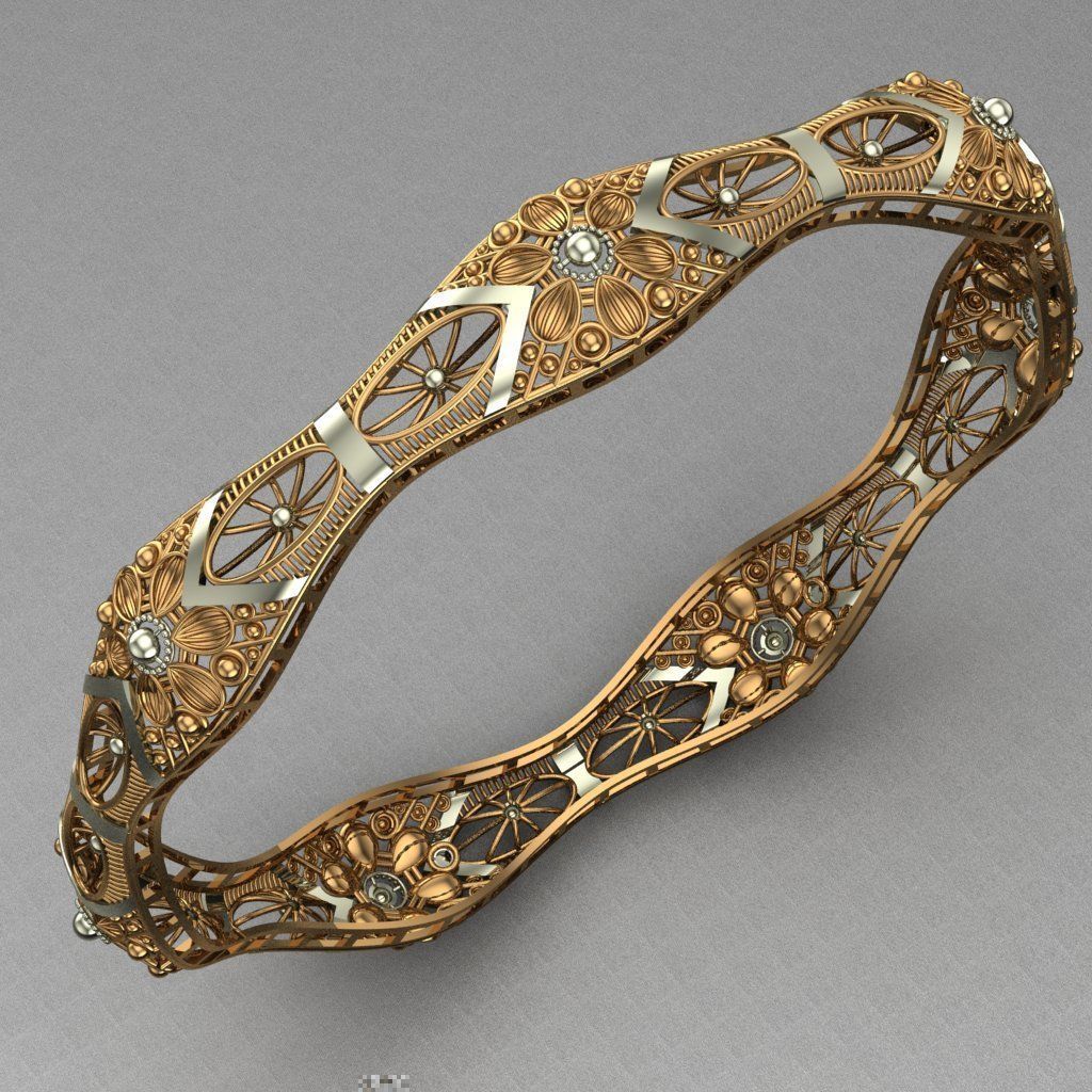 Traditional Indian Bangle Design 3D print Mode 3D model 3D printable ...