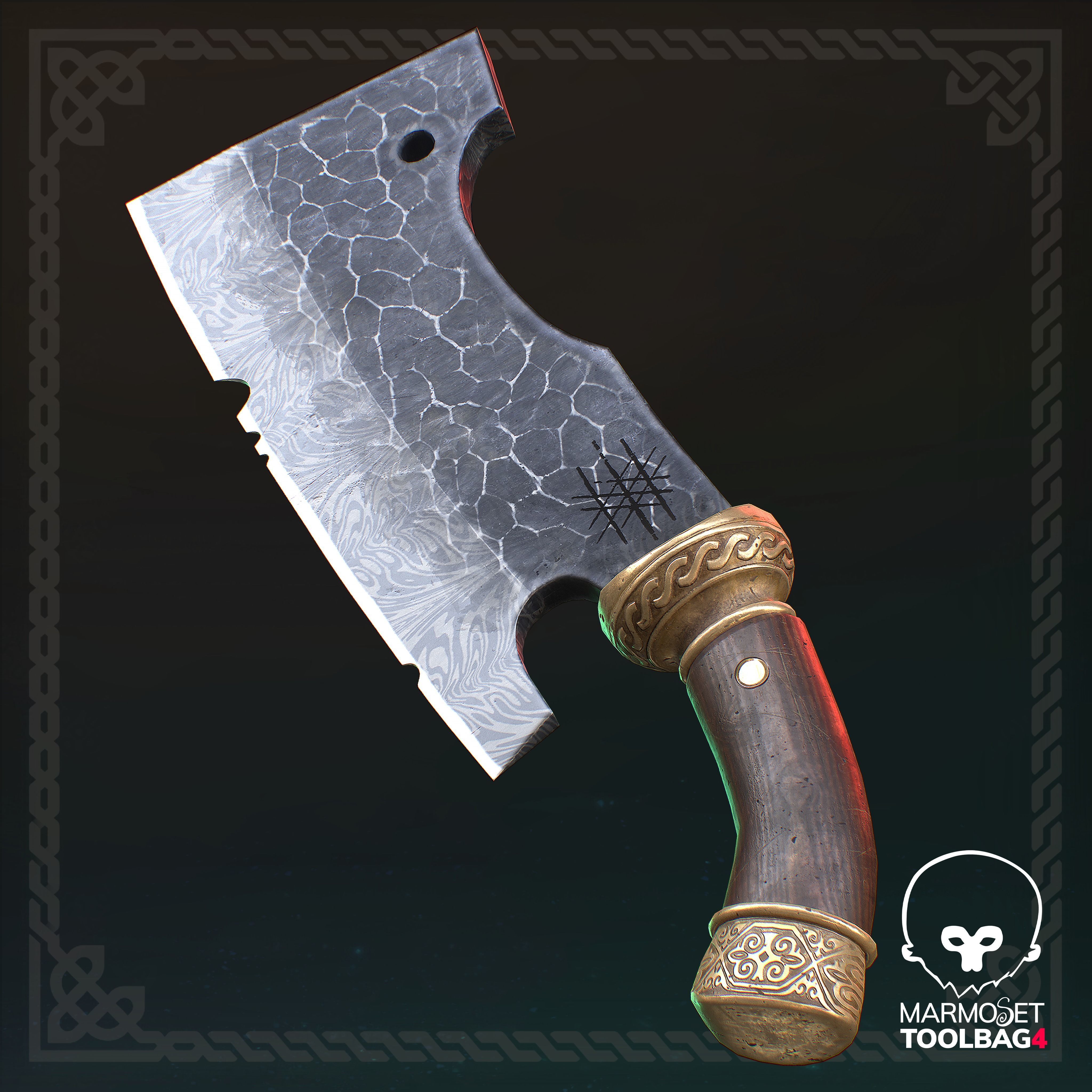 3D model Medieval Sword War Cleaver Melee Weapon Game-Ready model VR ...