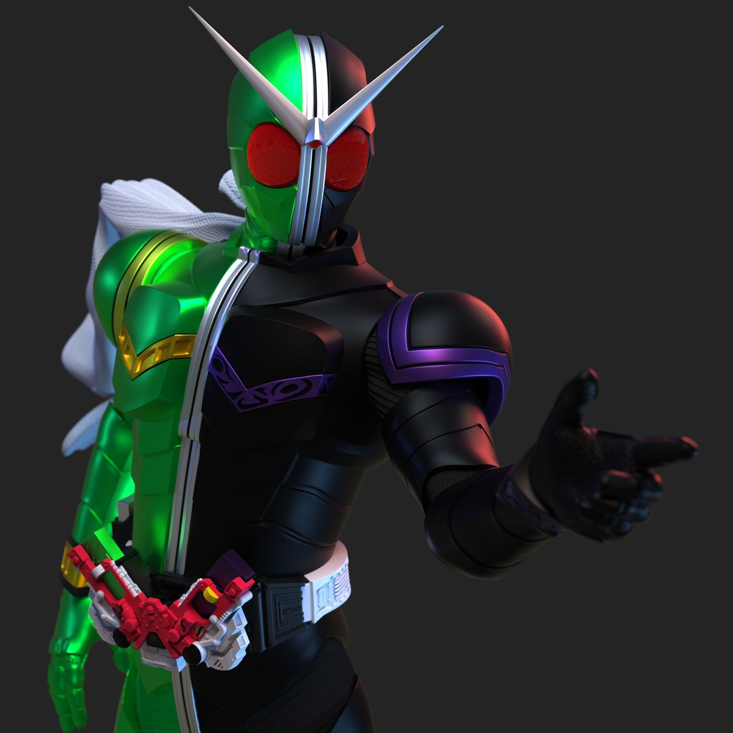 Kamen Rider W - Kamen Raida Daburu 3D model 3D printable | CGTrader