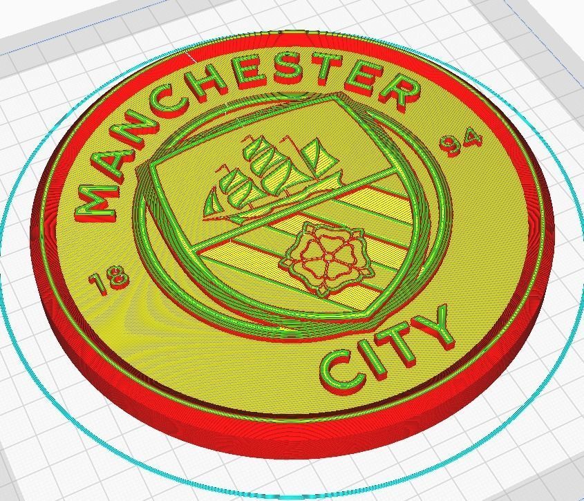 Manchester City Wall Sign 3D model 3D printable | CGTrader