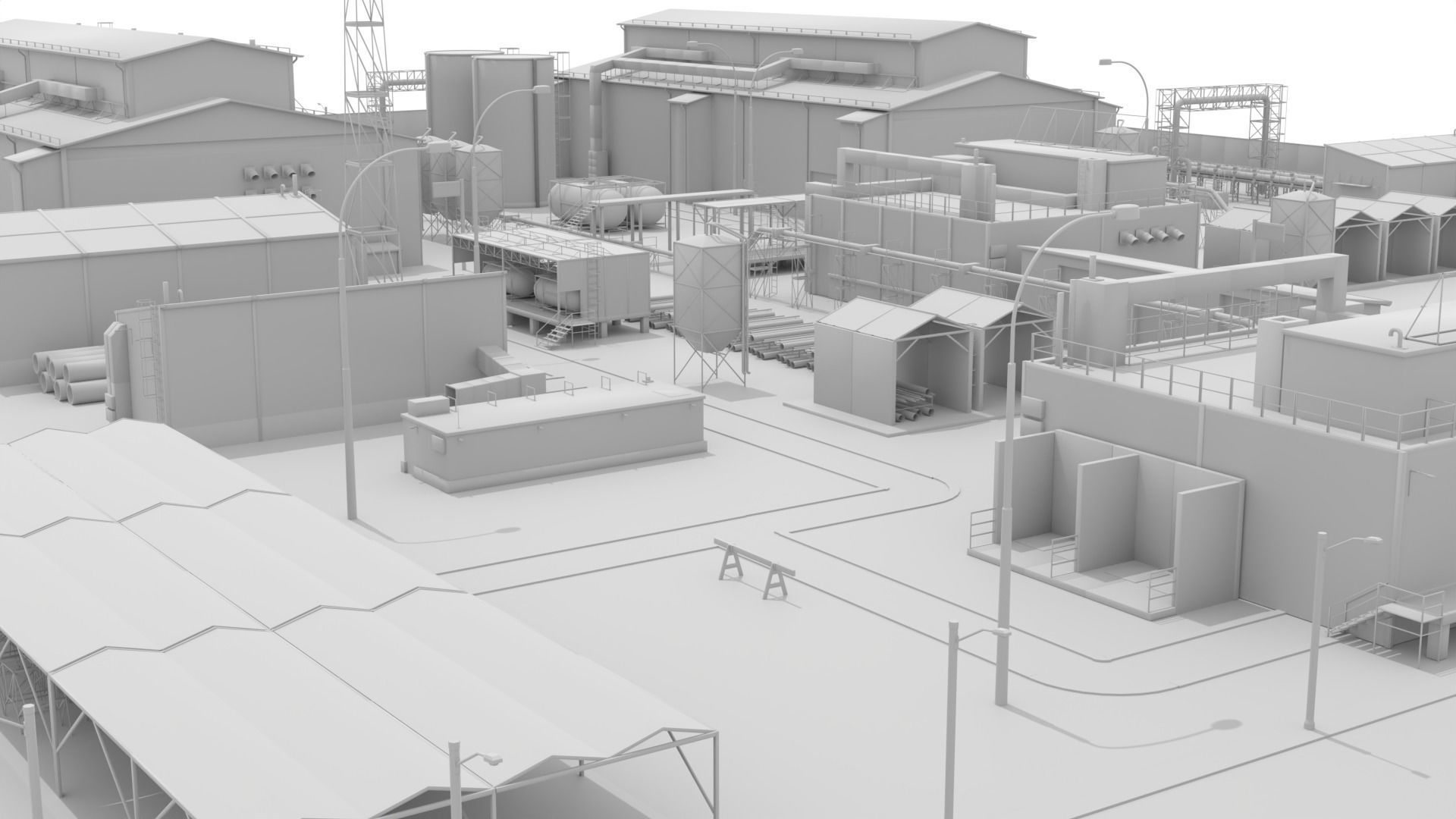 Refinery Storage and Post Production 3D model | CGTrader