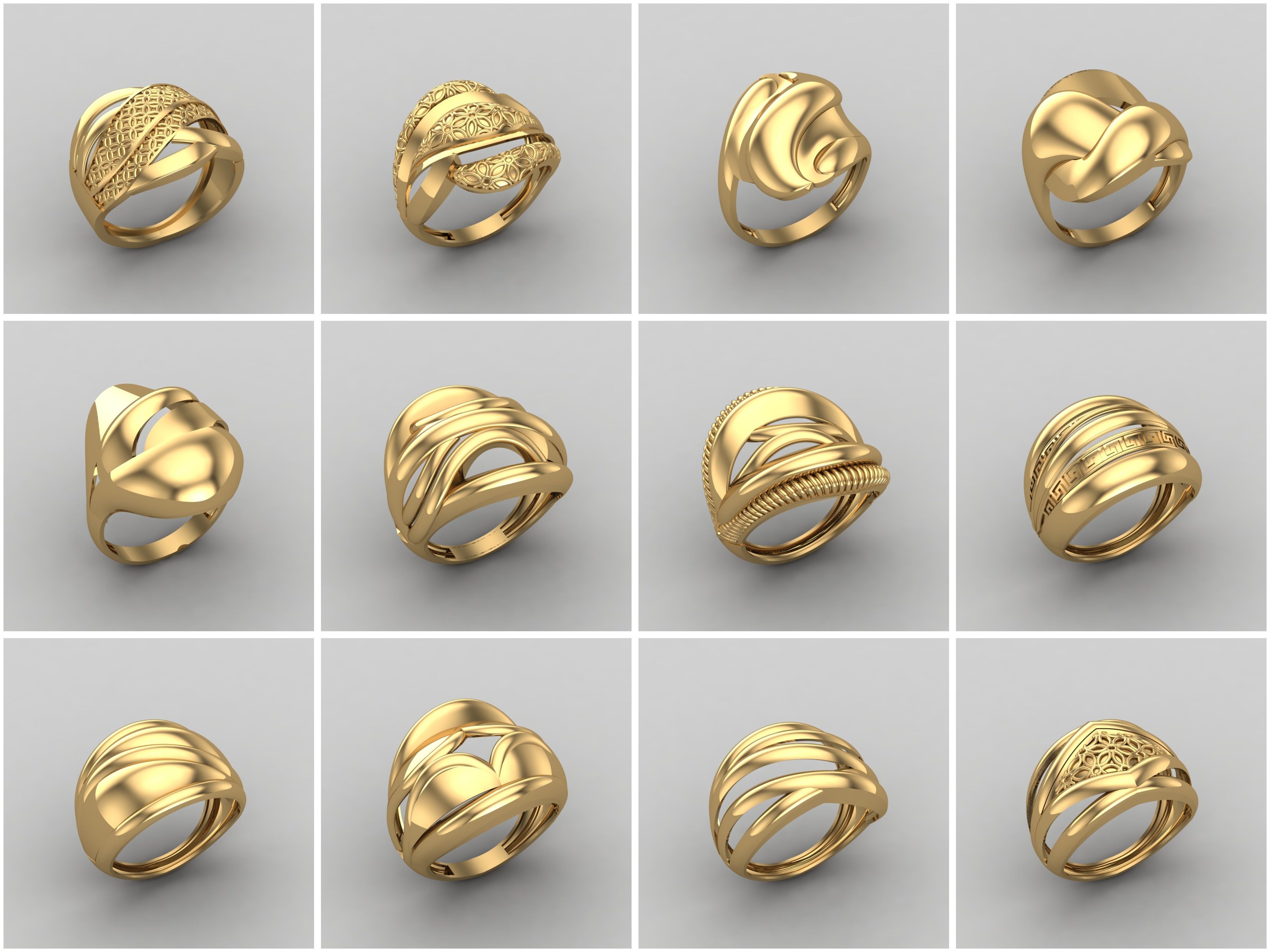 102 Files -Women Ring Womens Rings Plain Models STL 3DM 3D Model ...