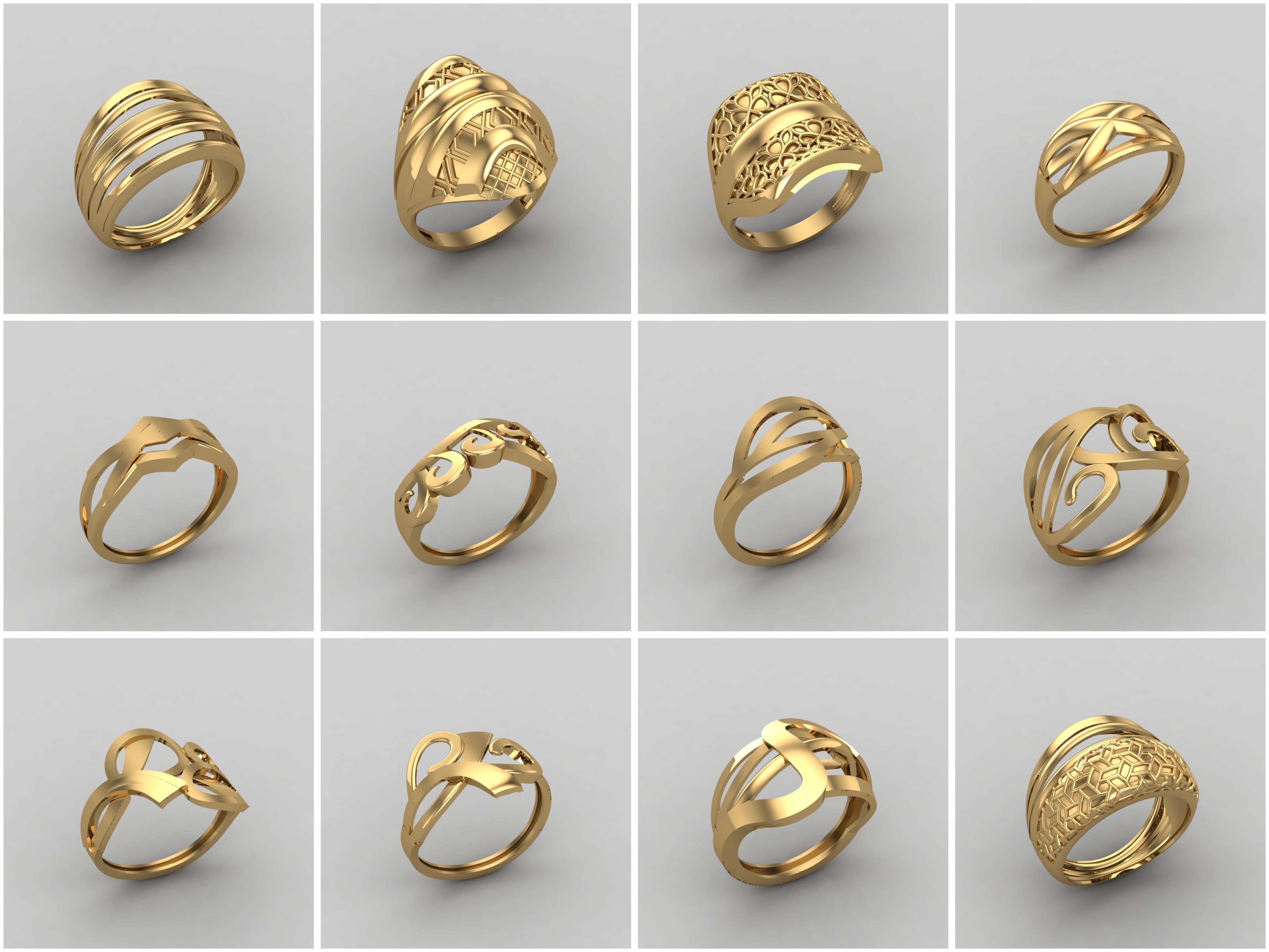 102 Files -Women Ring Womens Rings Plain Models STL 3DM 3D Model ...