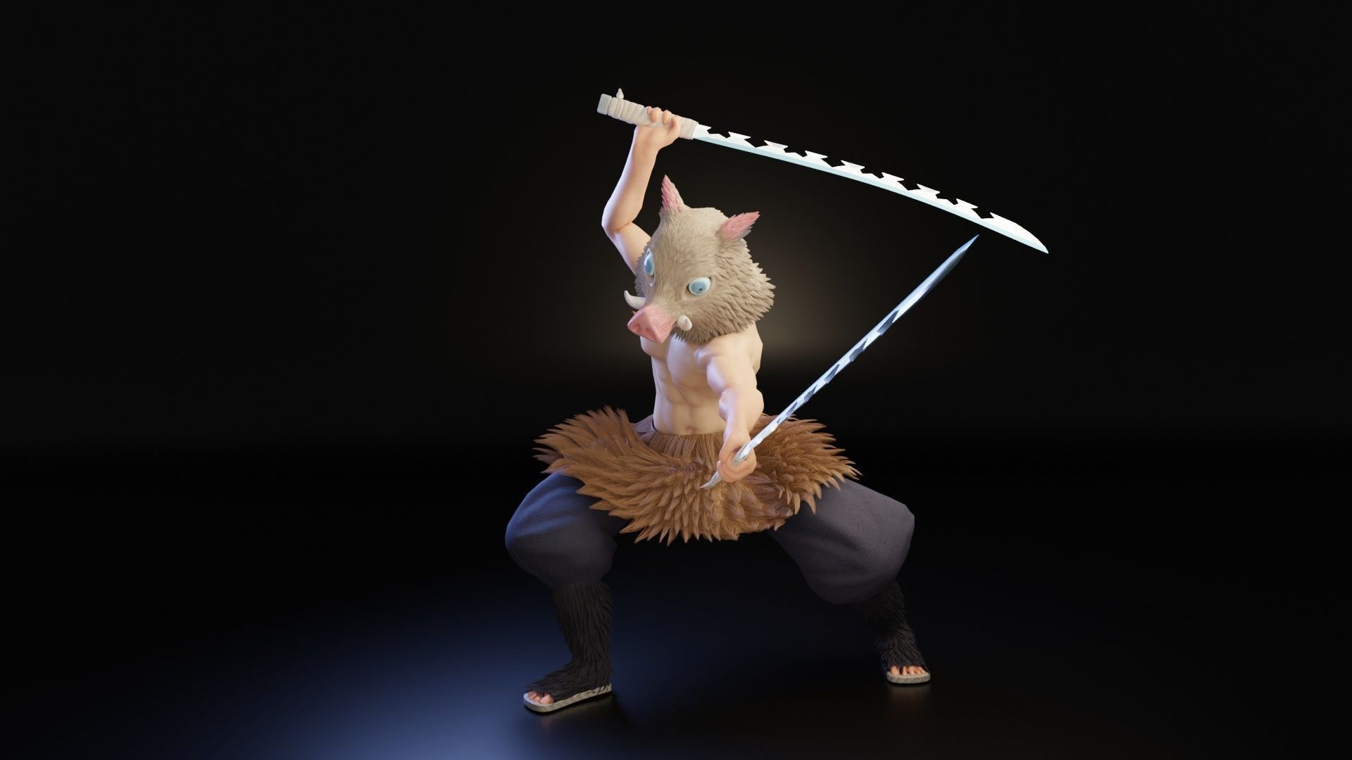 3D model Inosuke from Demon slayer 3d model Rigged VR / AR / low-poly ...