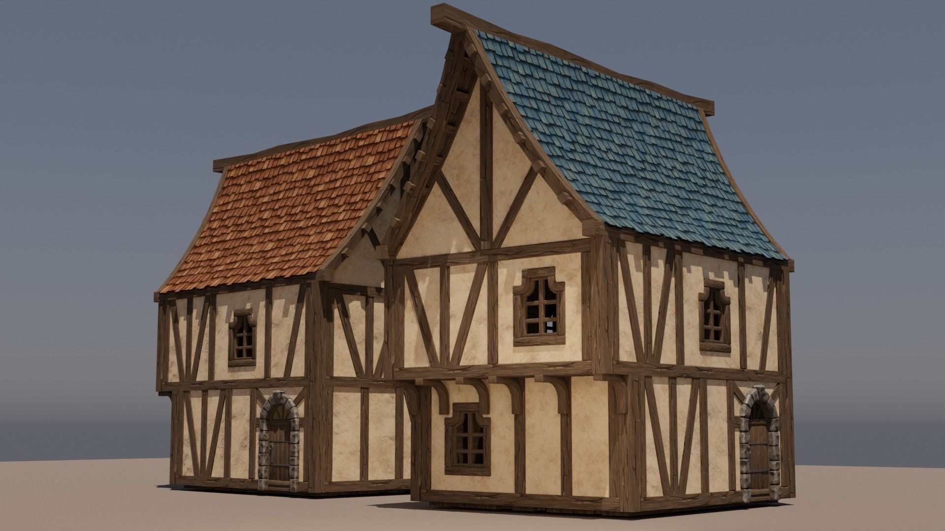 3D model Stylized Medieval House - Modular Pack Standard VR / AR / low ...