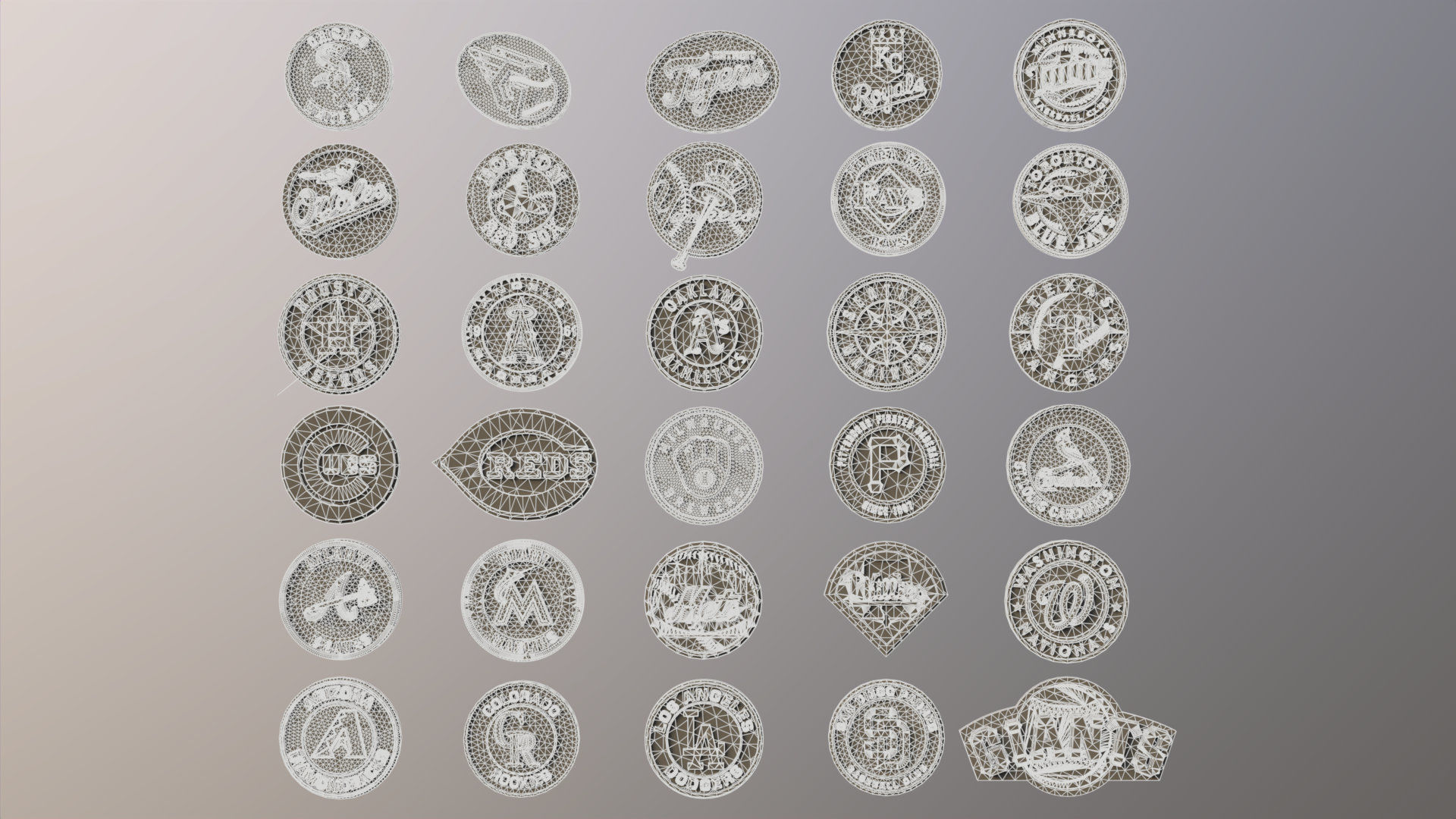 MLB Major League Baseball EVERY TEAMS LOGOS 3D model 3D printable ...