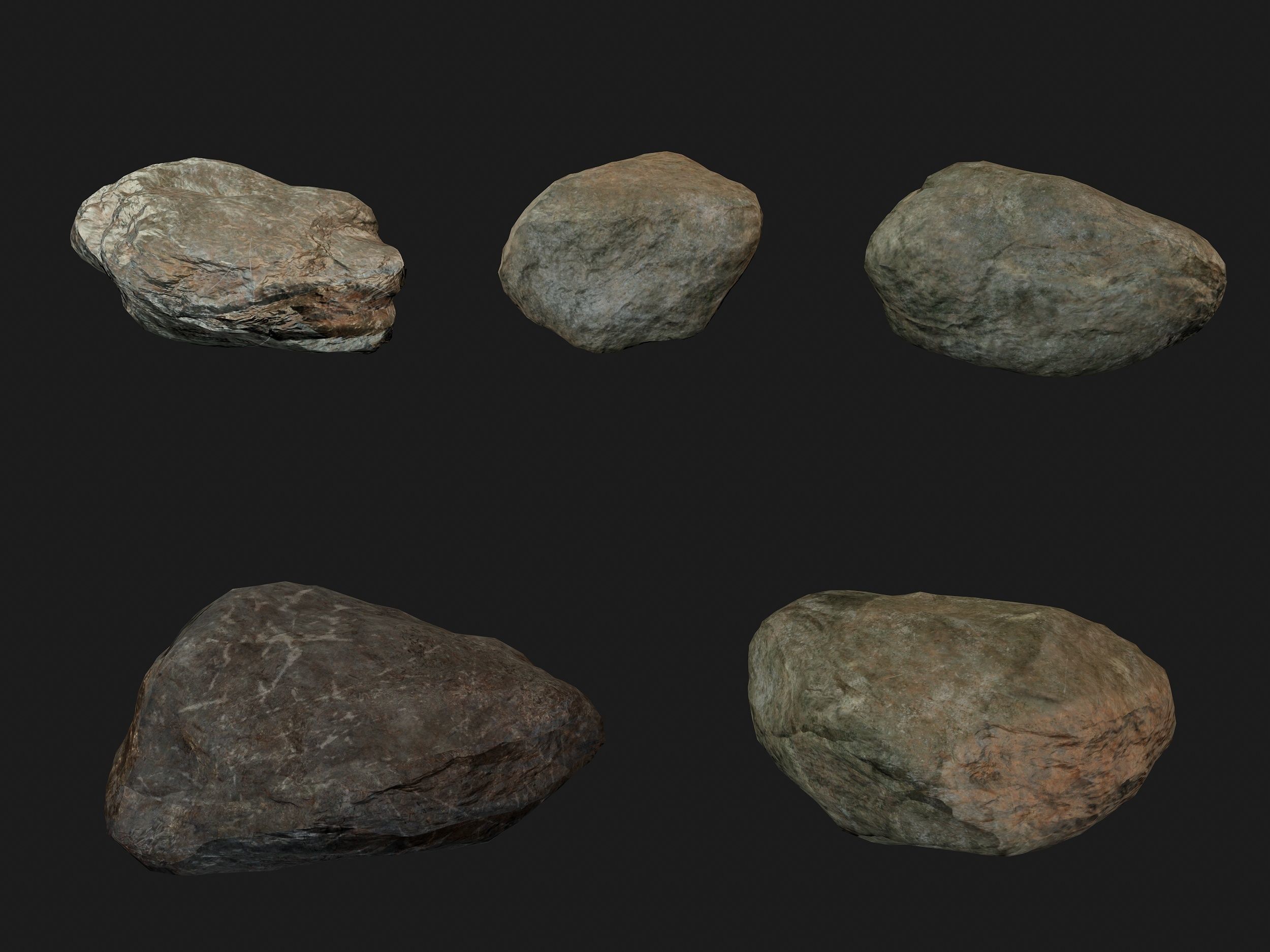 3D model 20 Low poly Rock Bundle Vol 2 VR / AR / low-poly | CGTrader