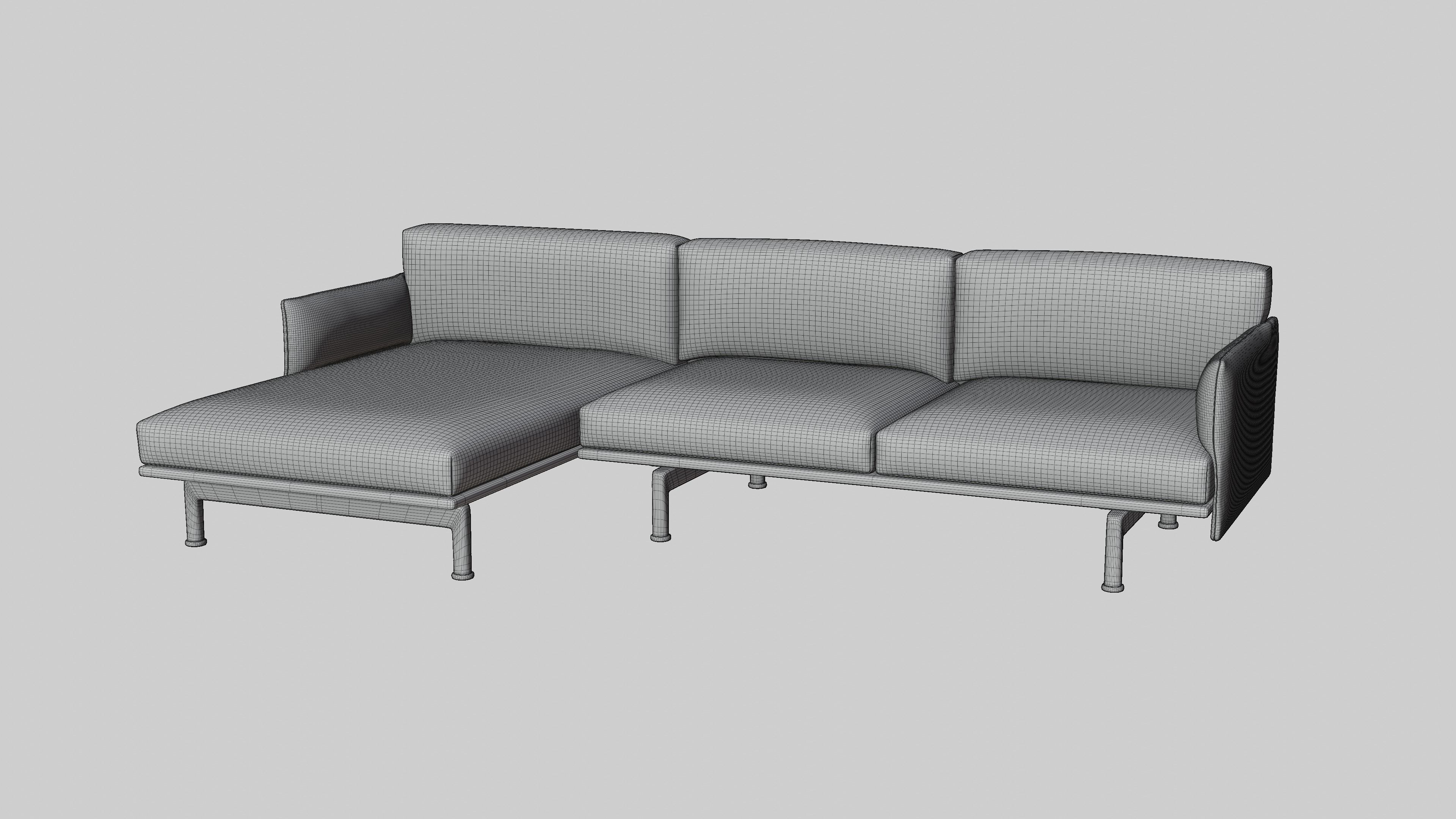 Outline Sectional - Chaise sofa 3D model | CGTrader