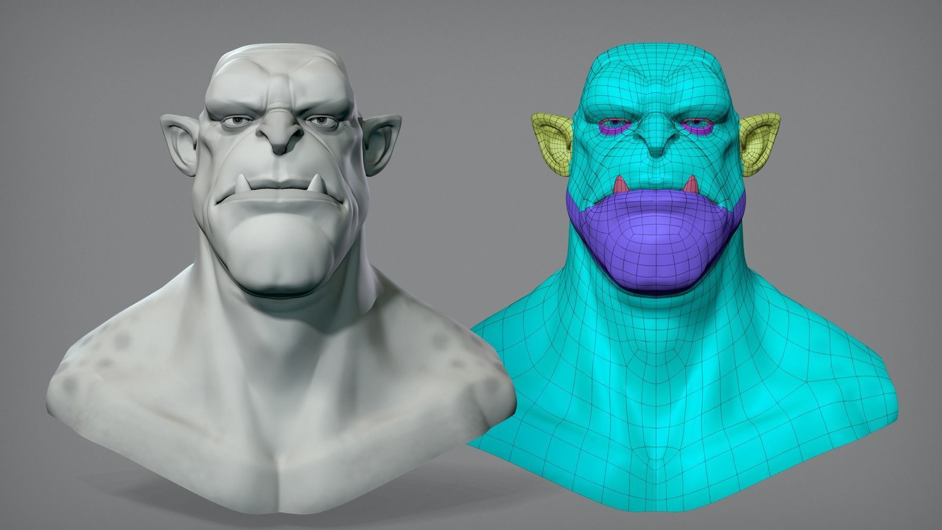Cartoon male character Orc base mesh 3D model | CGTrader
