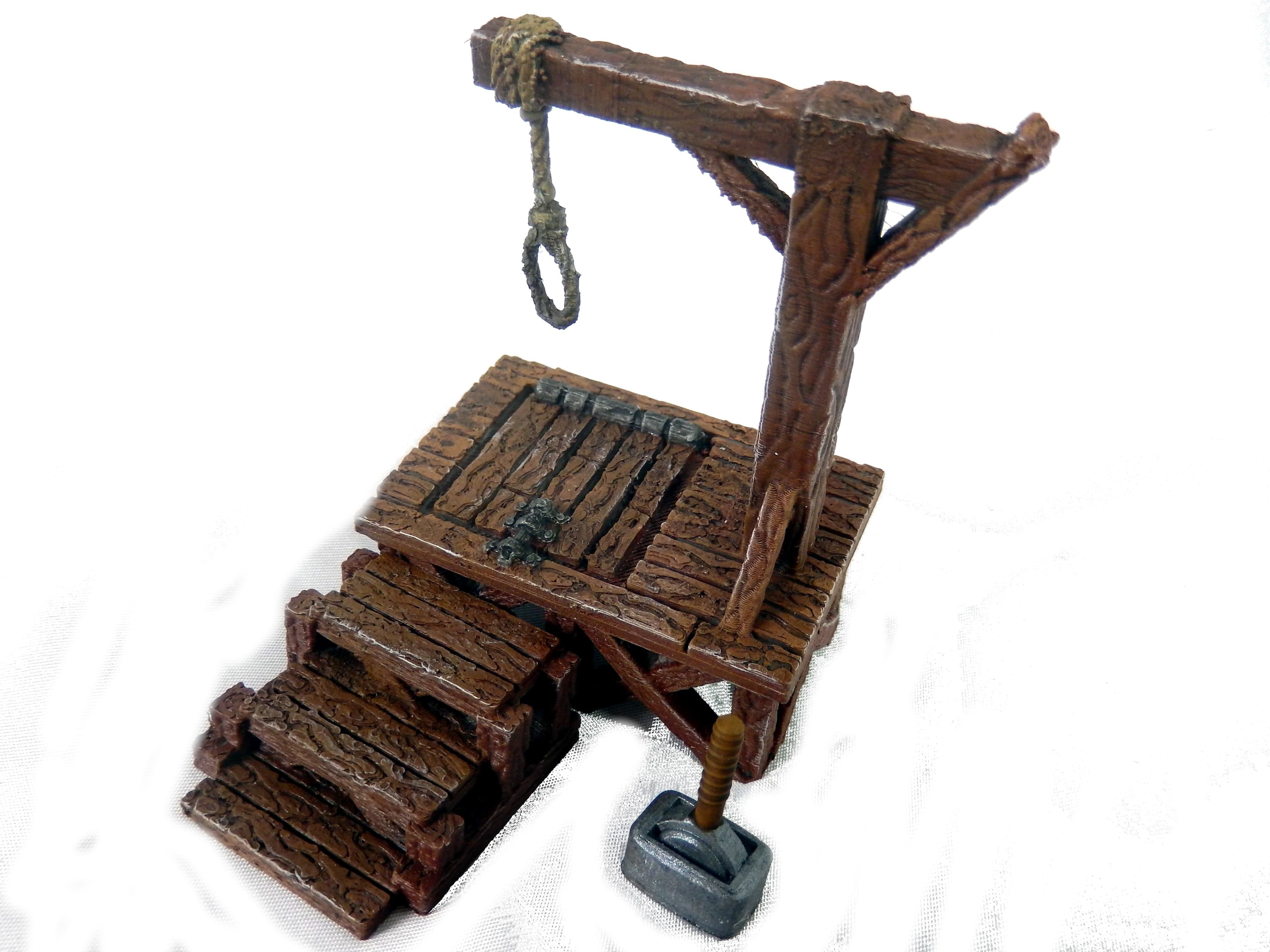 Gallows Stocks And Guillotine Tabletop Terrain Set 3D model 3D ...