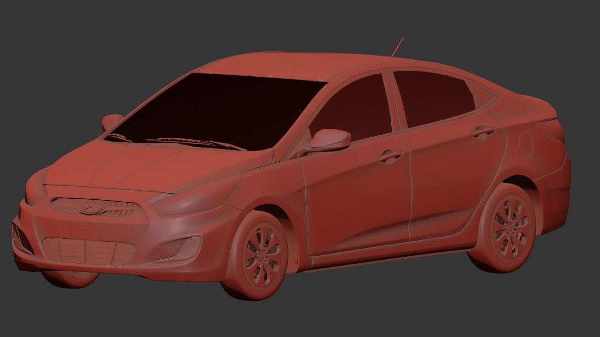 hyundai Accent 2015 Mid-Poly 3D model 3D model animated | CGTrader