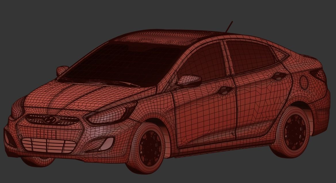hyundai Accent 2015 Mid-Poly 3D model 3D model animated | CGTrader